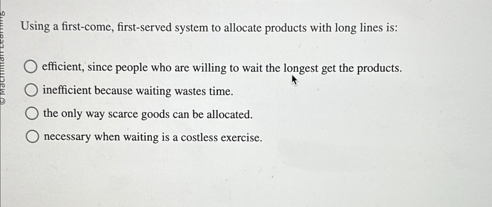 Solved Using a first-come, first-served system to allocate | Chegg.com