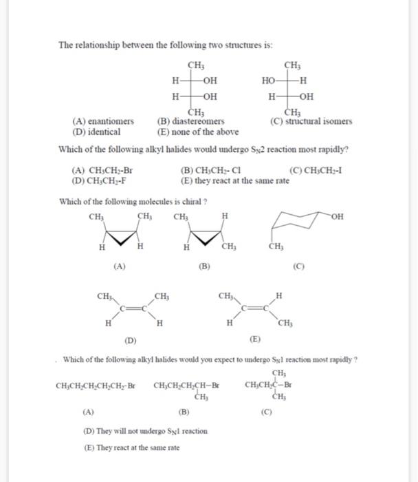 Solved The relationship between the following two structures | Chegg.com