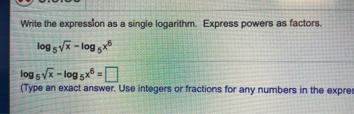 Solved write the expression as a single logarithm. Expressed | Chegg.com