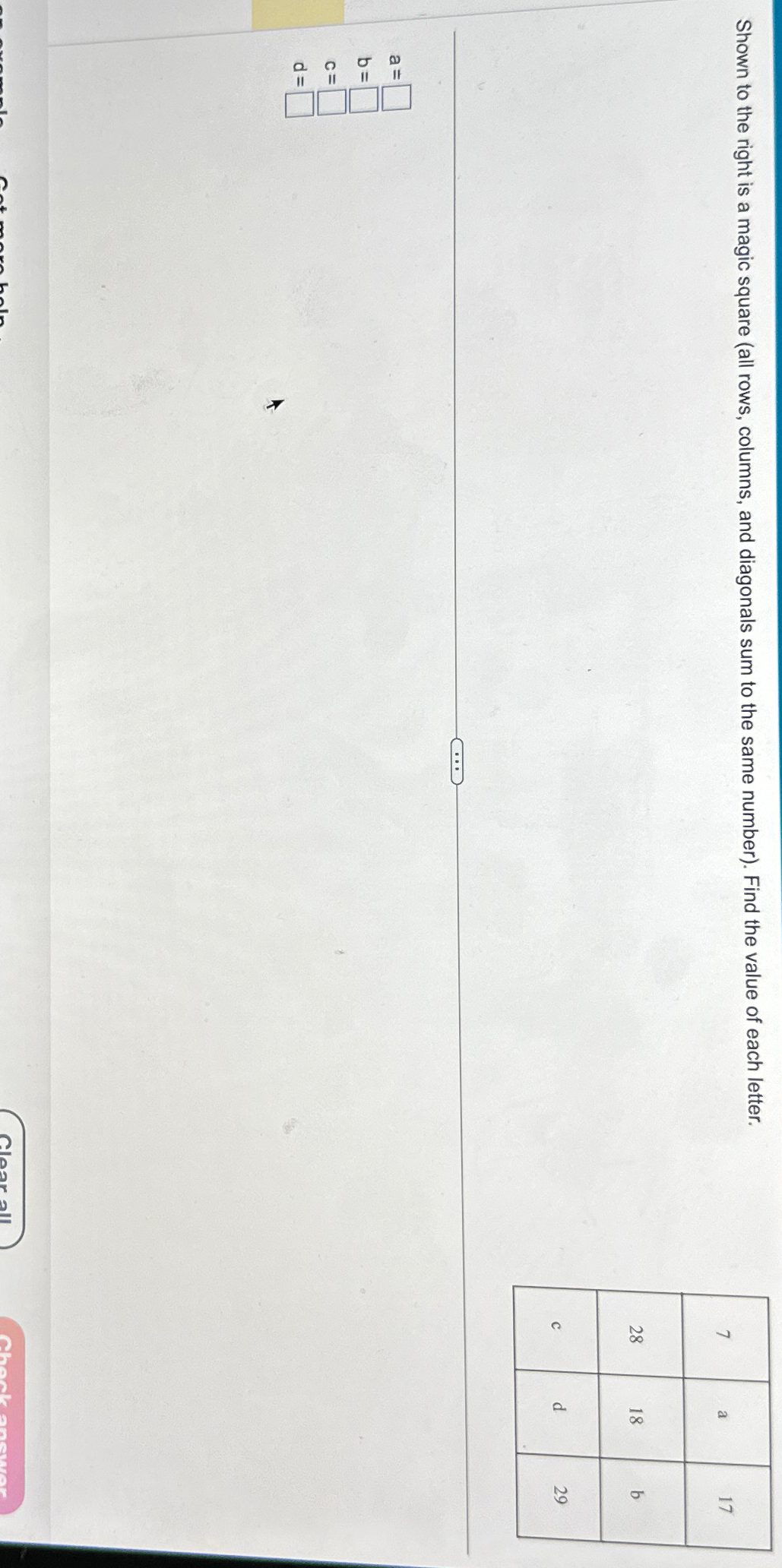 Solved Shown to the right is a magic square (all rows, | Chegg.com