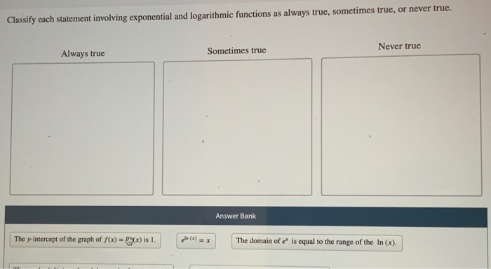 Solved Classify each statement involving exponential and | Chegg.com