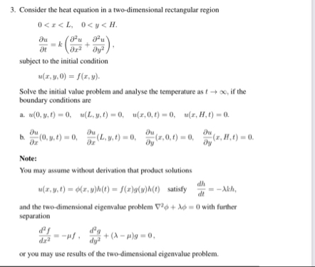 Solved Consider the heat equation in a two-dimensional | Chegg.com