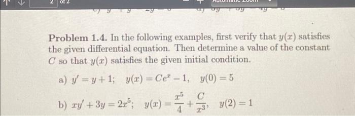 Solved 2 of 2 6 Problem 1.4. In the following examples, | Chegg.com