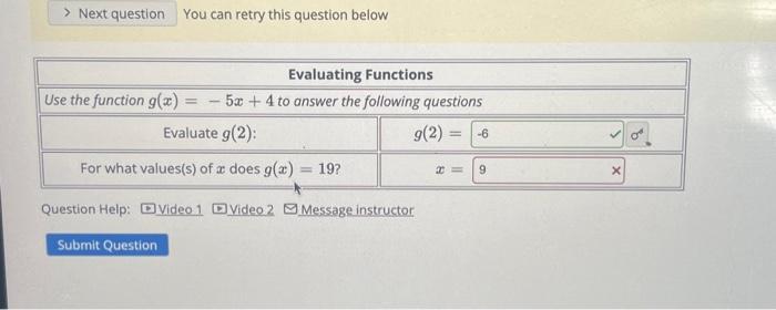 Solved > Next question You can retry this question below | Chegg.com