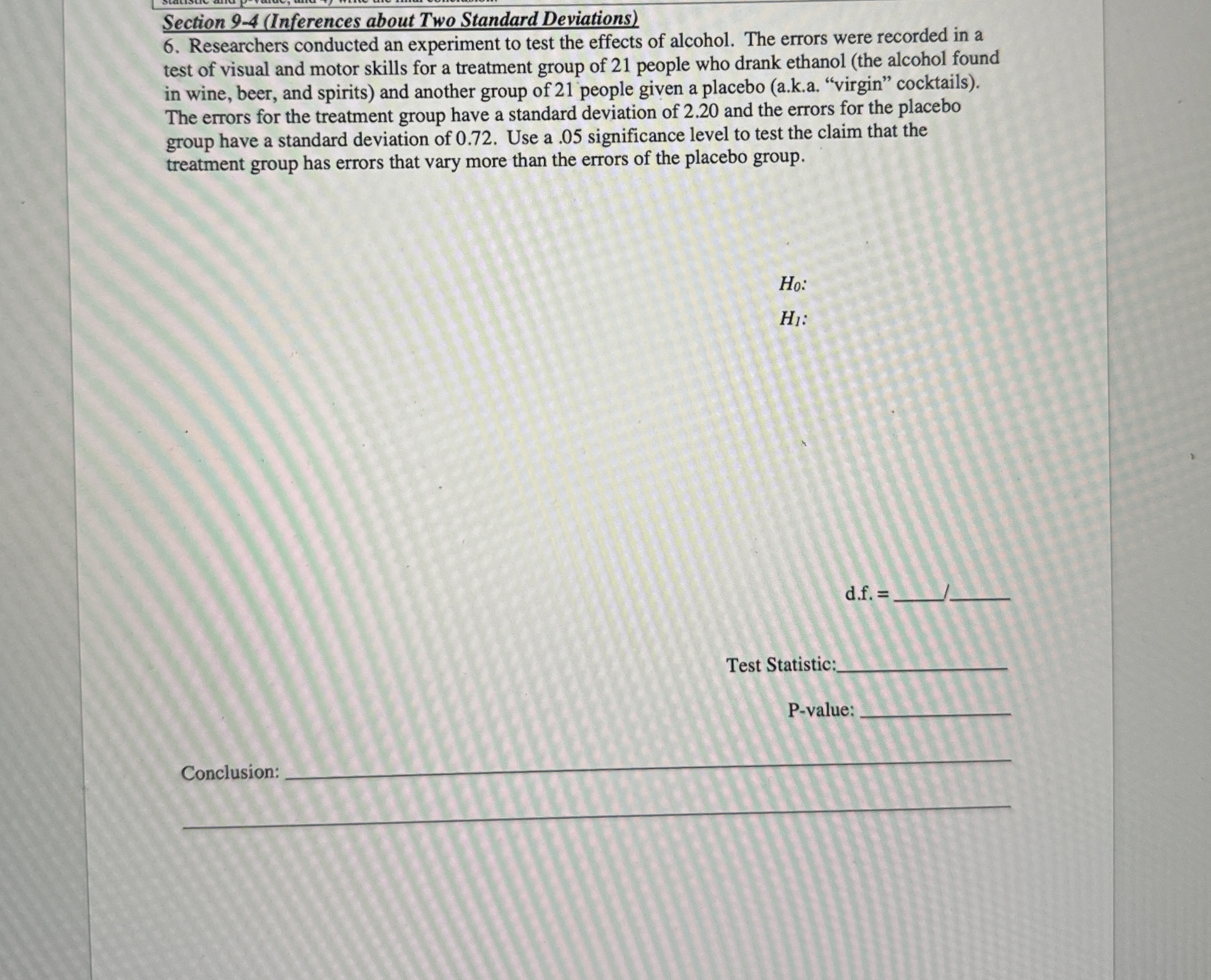 Solved Section 9-4 (Inferences about Two Standard | Chegg.com