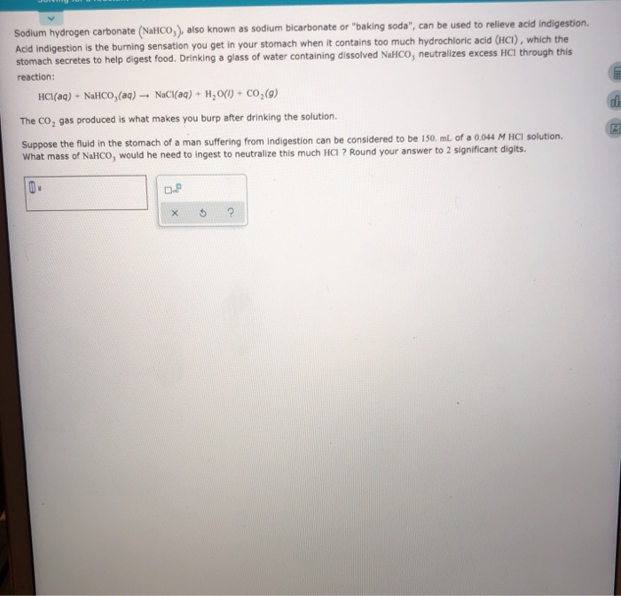 Solved Sodium hydrogen carbonate (NaHCO,), also known as | Chegg.com