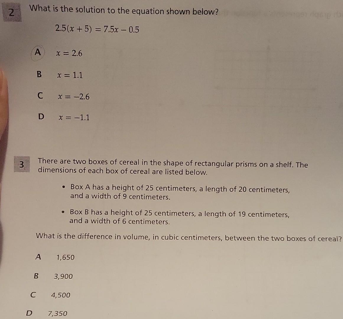 Solved What is the solution to the equation shown below? | Chegg.com
