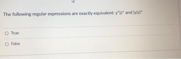 Solved For the following regular expression, indicate which | Chegg.com