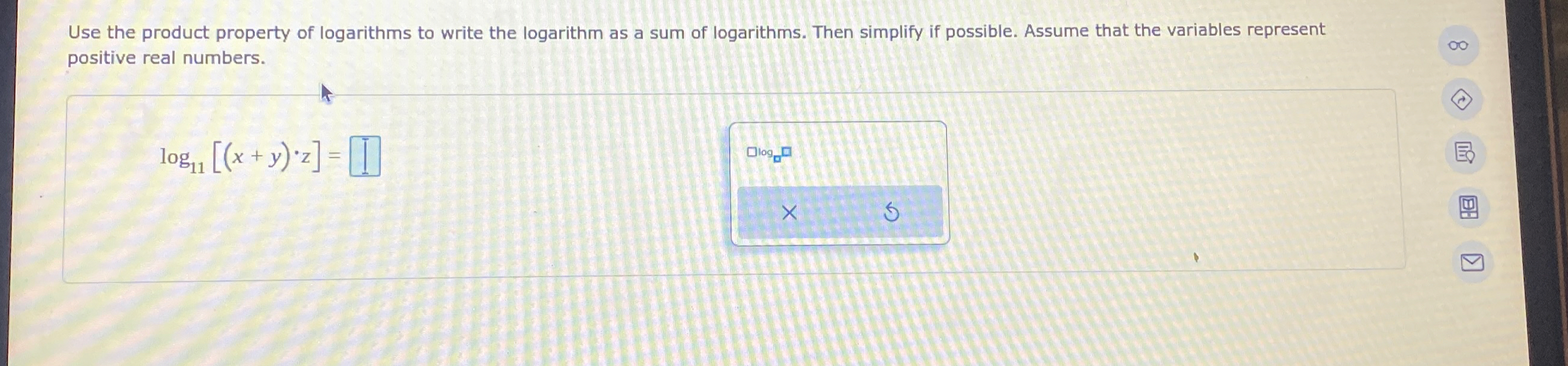 Solved Use the product property of logarithms to write the | Chegg.com