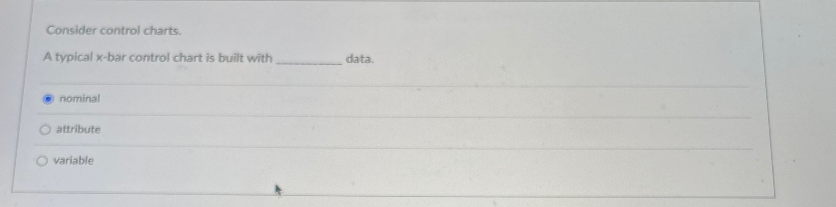 Solved Consider control charts.A typical r-bar control chart | Chegg.com