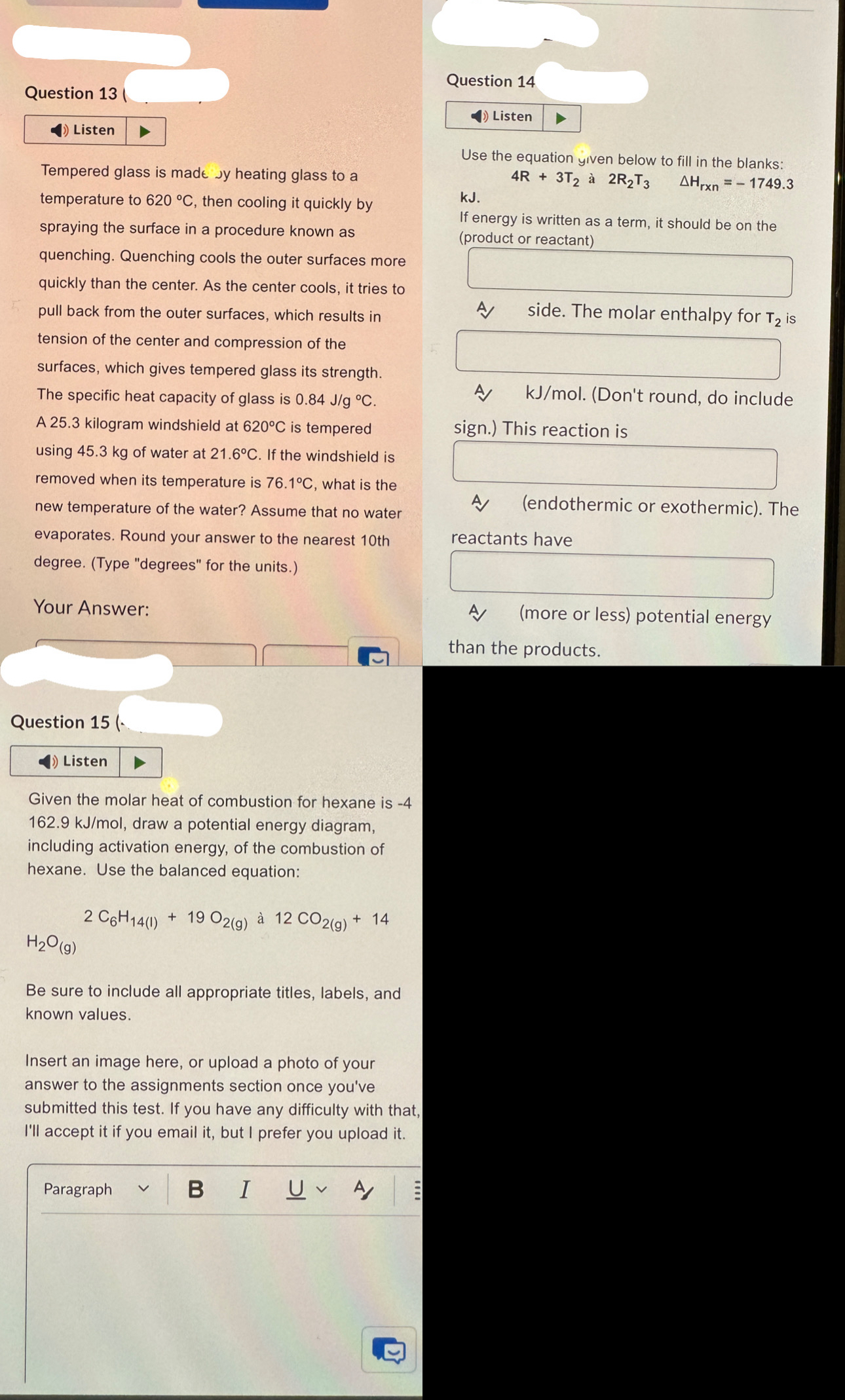 Solved Hello please help me answer all three questions. | Chegg.com