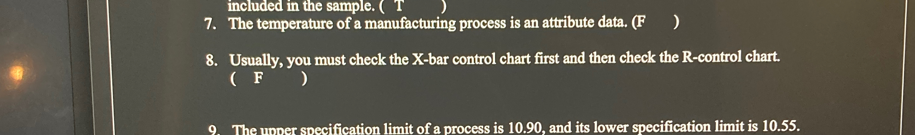 Solved Usually, you must check the X-bar control chart first | Chegg.com
