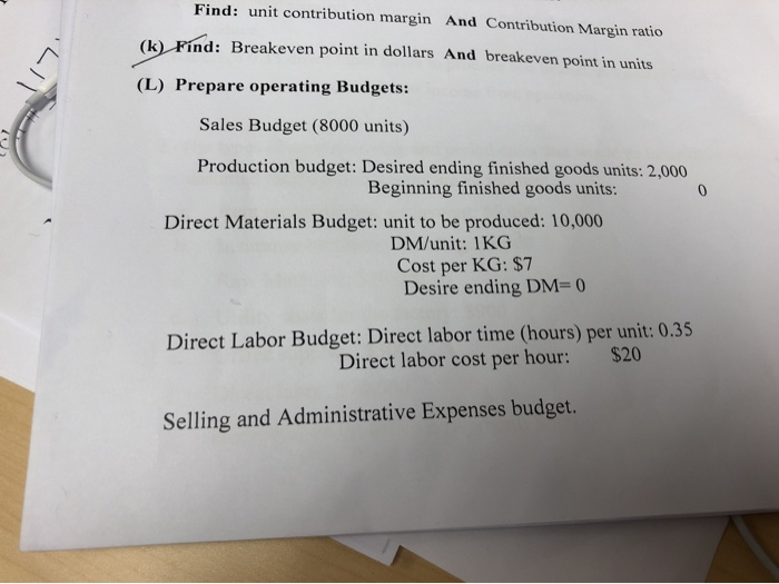 Solved Find: unit contribution margin And Contribution | Chegg.com