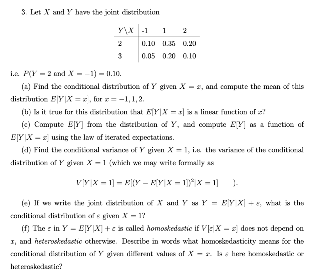 Solved Let x ﻿and Y ﻿have the joint distributioni.e. ﻿ and | Chegg.com