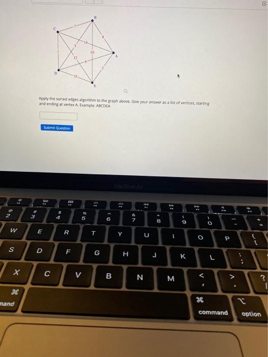 Solved 14 10 12 D Apply the sorted edges algorithm to the | Chegg.com
