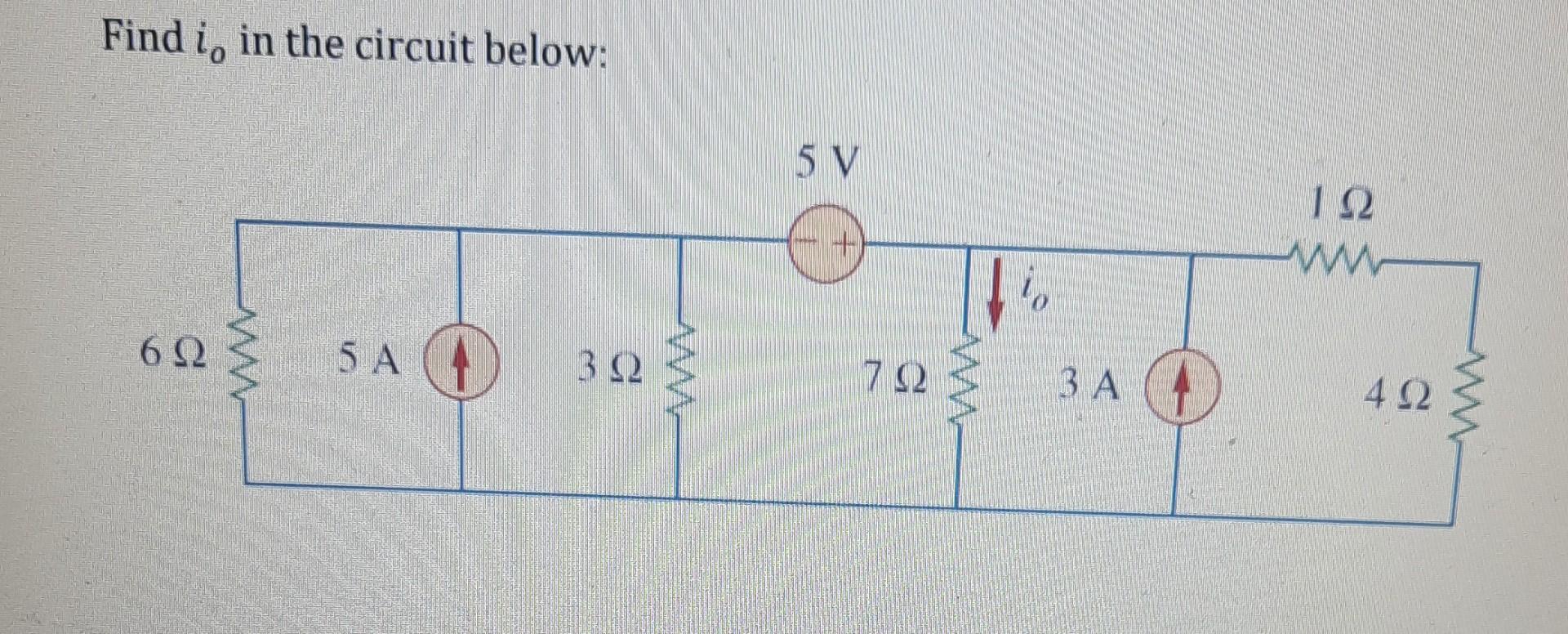 Solved Find i0 in the circuit below: | Chegg.com