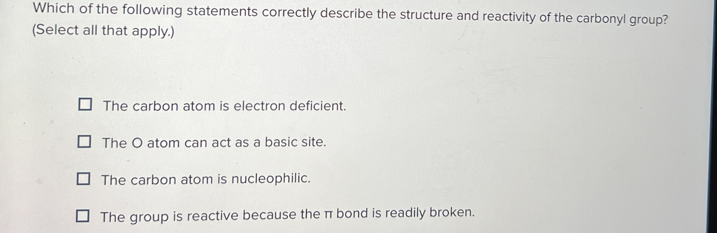 Solved Which of the following statements correctly describe | Chegg.com