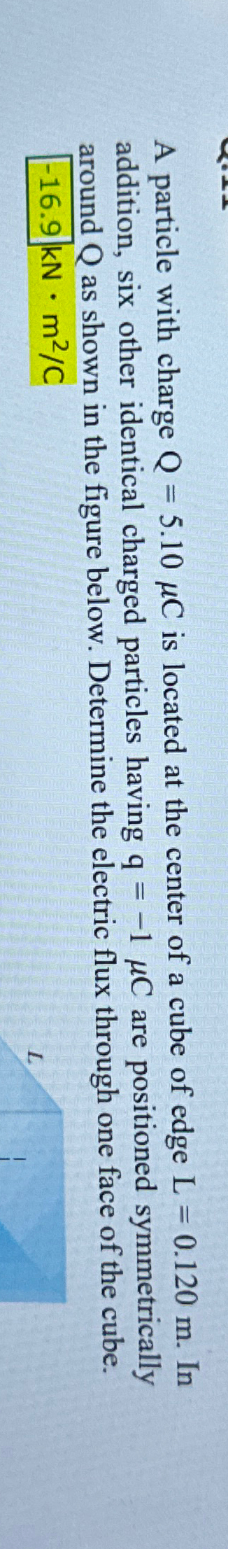 Solved A particle with charge Q=5.10\\\\mu C is located at | Chegg.com
