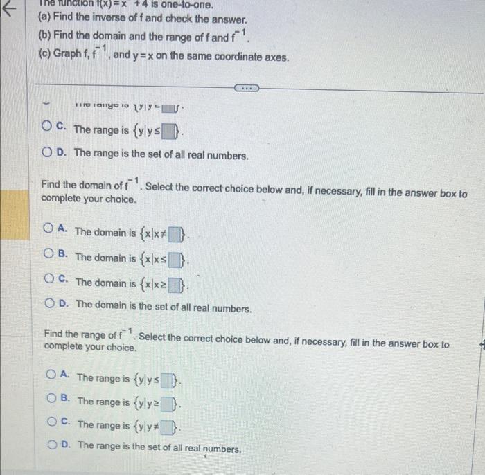 Solved The function f(x)=x3+4 is one-to-one. (a) Find the | Chegg.com
