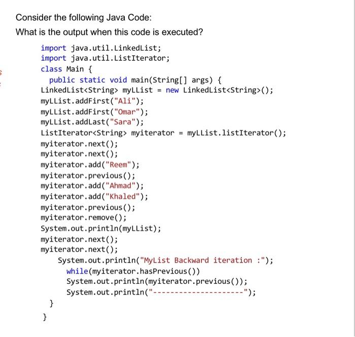 Solved Consider the following Java Code: What is the output | Chegg.com