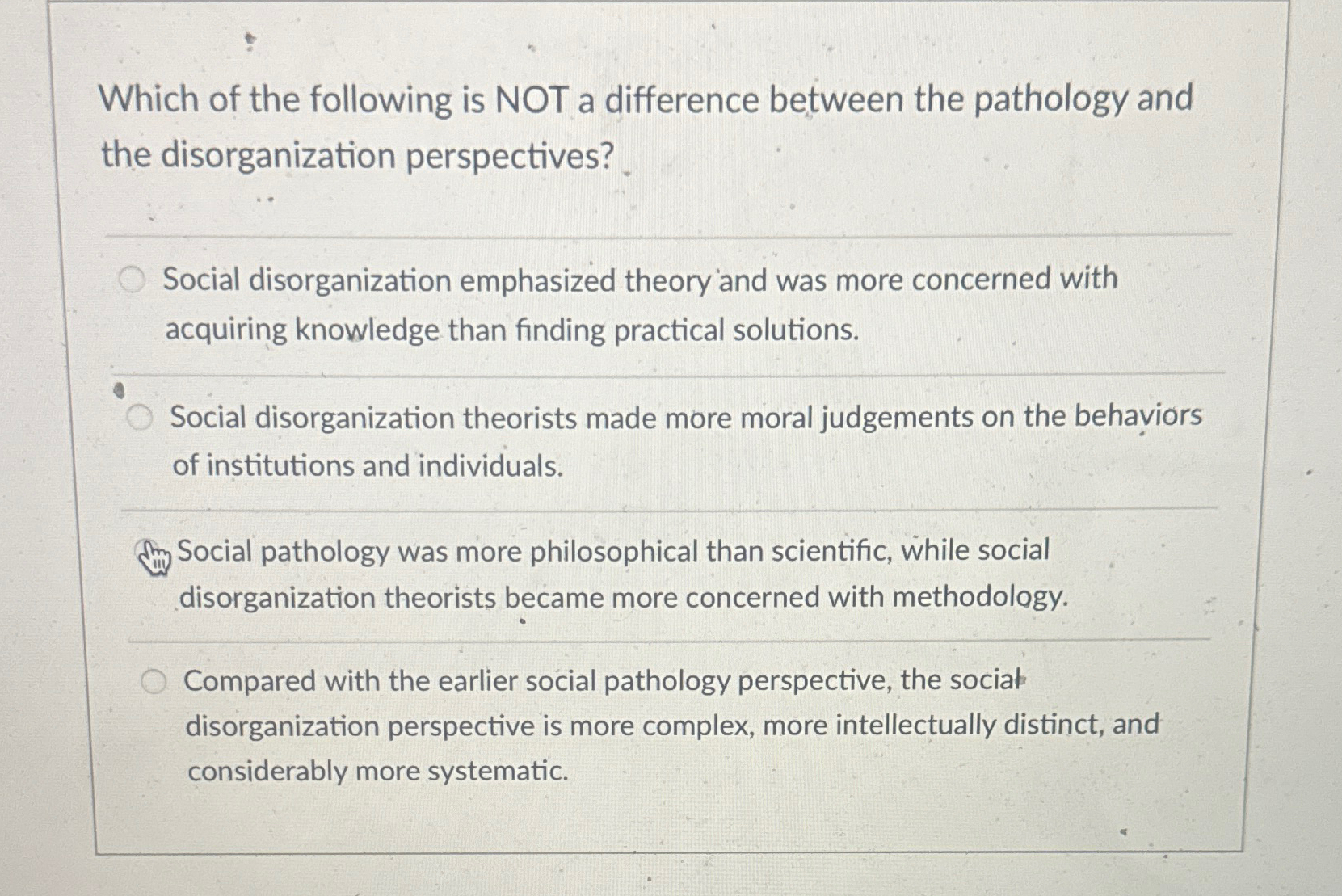 Solved Which of the following is NOT a difference between | Chegg.com