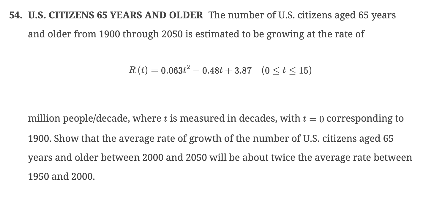 Solved U.S. ﻿CITIZENS 65 ﻿YEARS AND OLDER The number of U.S. | Chegg.com