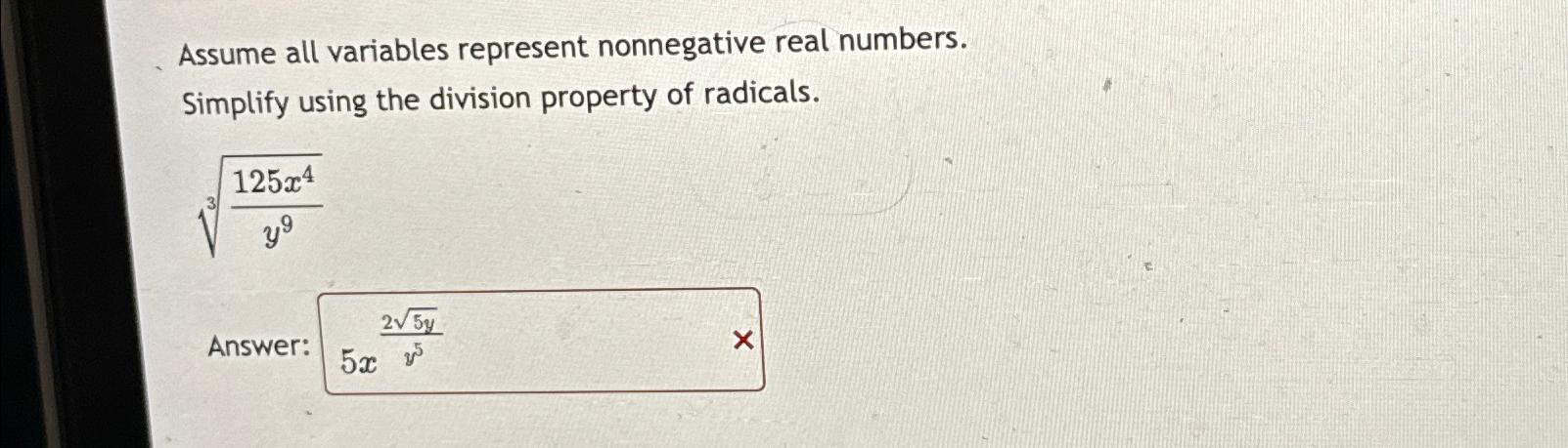 Solved Assume all variables represent nonnegative real | Chegg.com