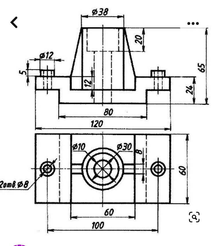 Solved Front view - ﻿half sectionTop viewLeft sife -half | Chegg.com