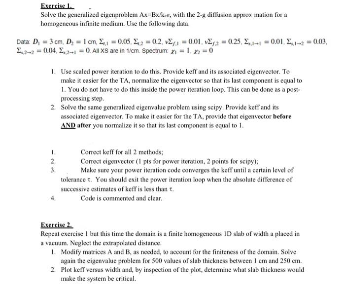 Exercise 1 Solve The Generalized Eigenproblem 