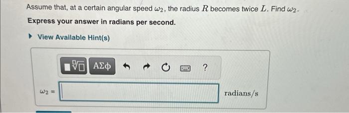 Given the angular speed of ω=5.00 radians /s, find | Chegg.com