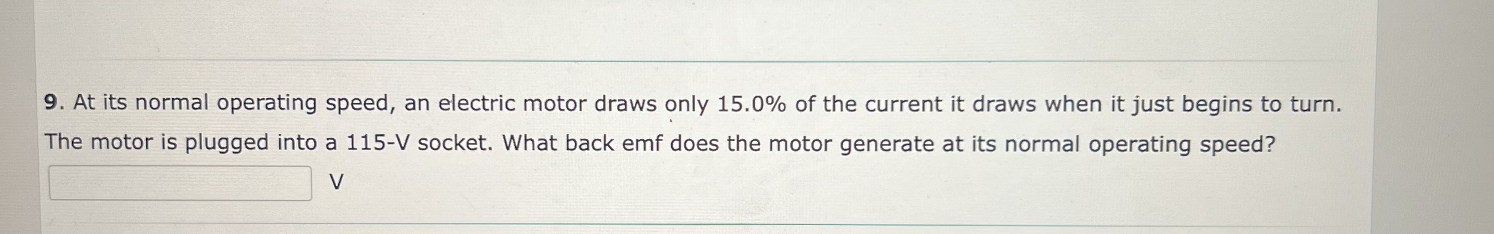 Solved At its normal operating speed, an electric motor | Chegg.com