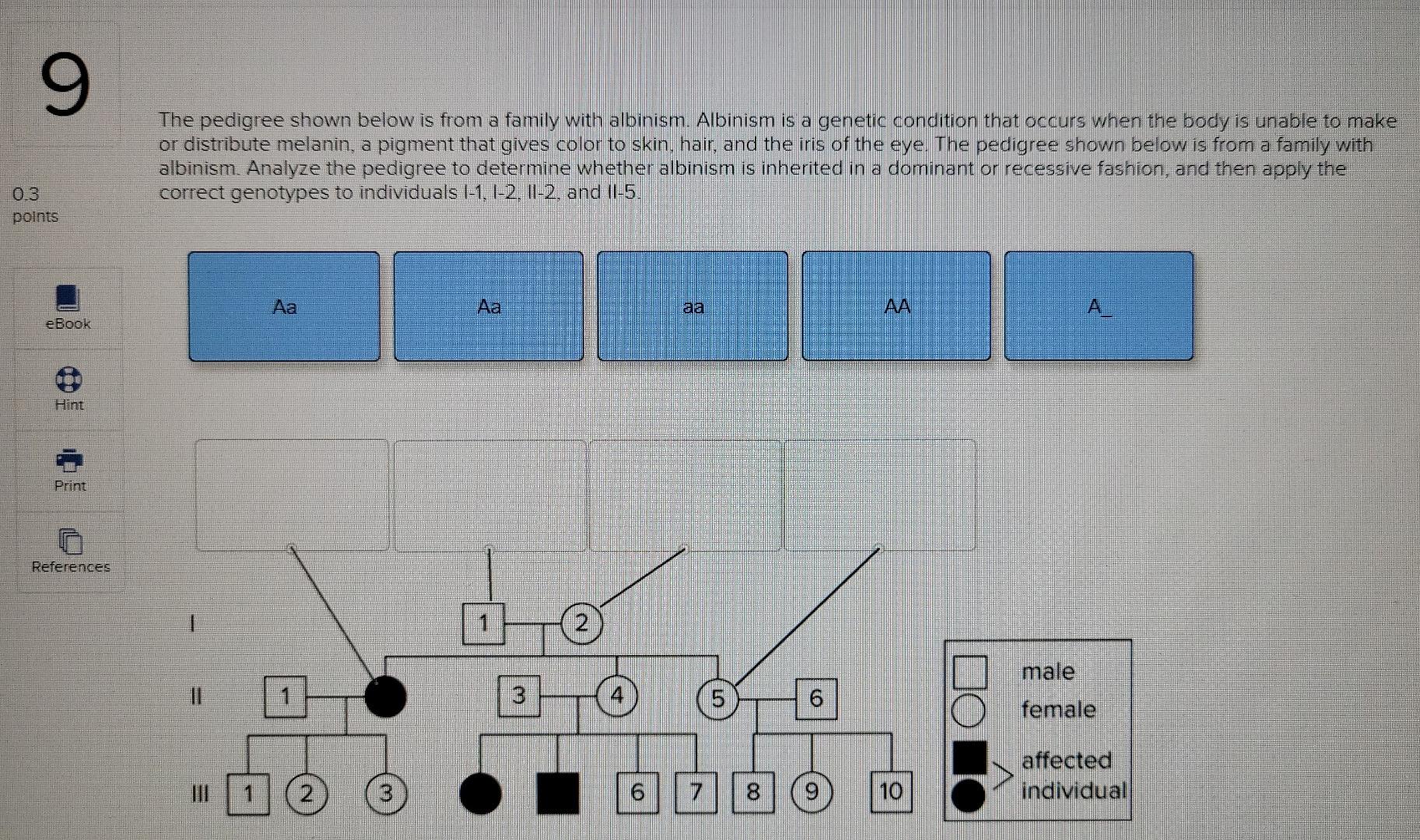 Solved 10 Pedigree analysis is an approach to studying human | Chegg.com