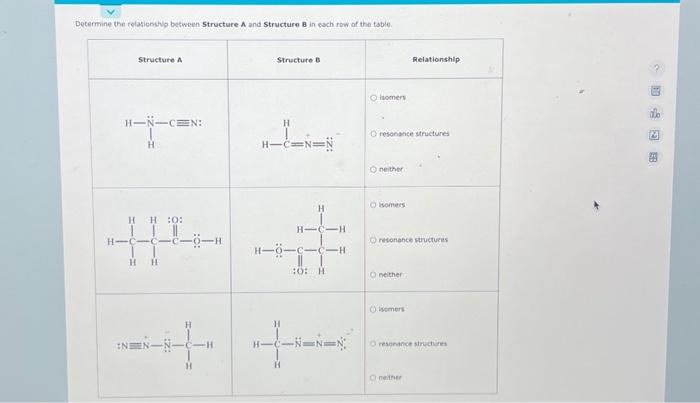 Solved Determine the relasionshlo between Structure A and | Chegg.com