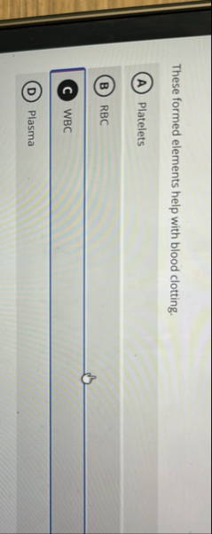 Solved These formed elements help with blood | Chegg.com