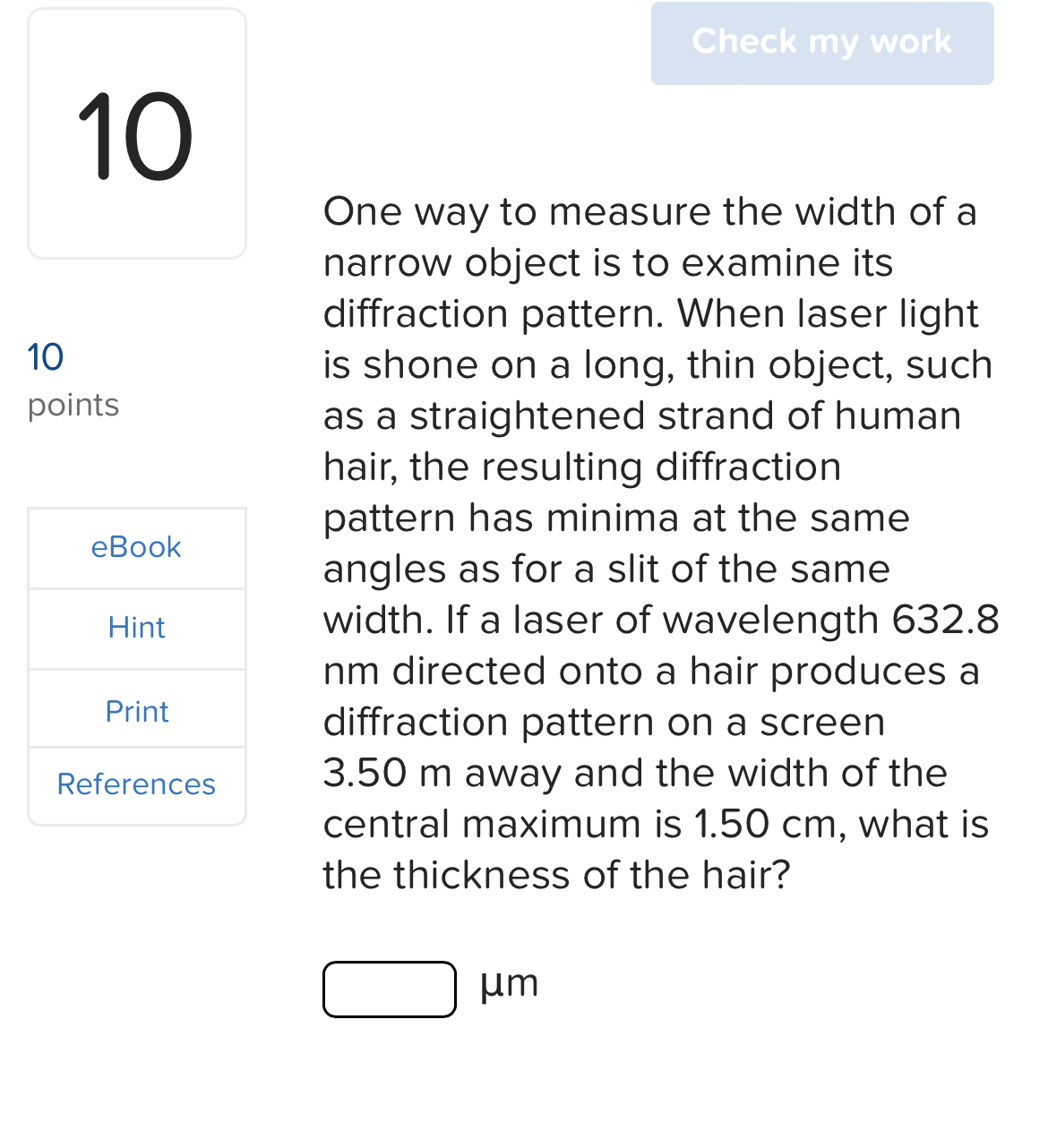 Solved One way to measure the width of a narrow object is to | Chegg.com
