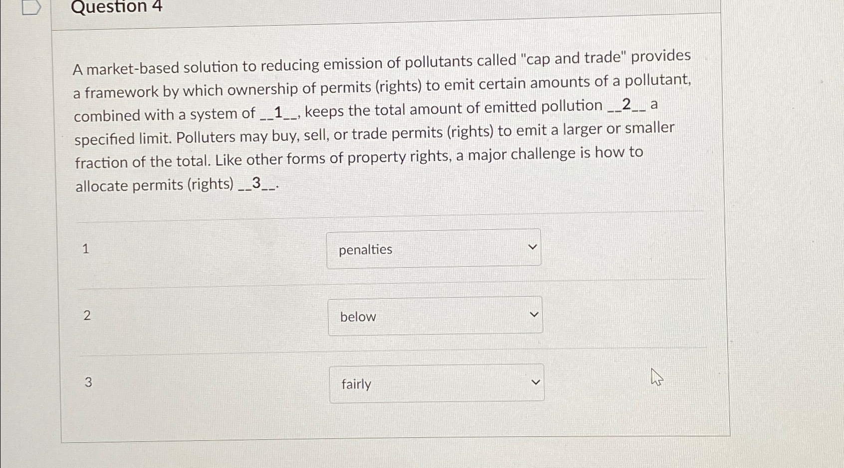 Solved Question 4A market-based solution to reducing | Chegg.com