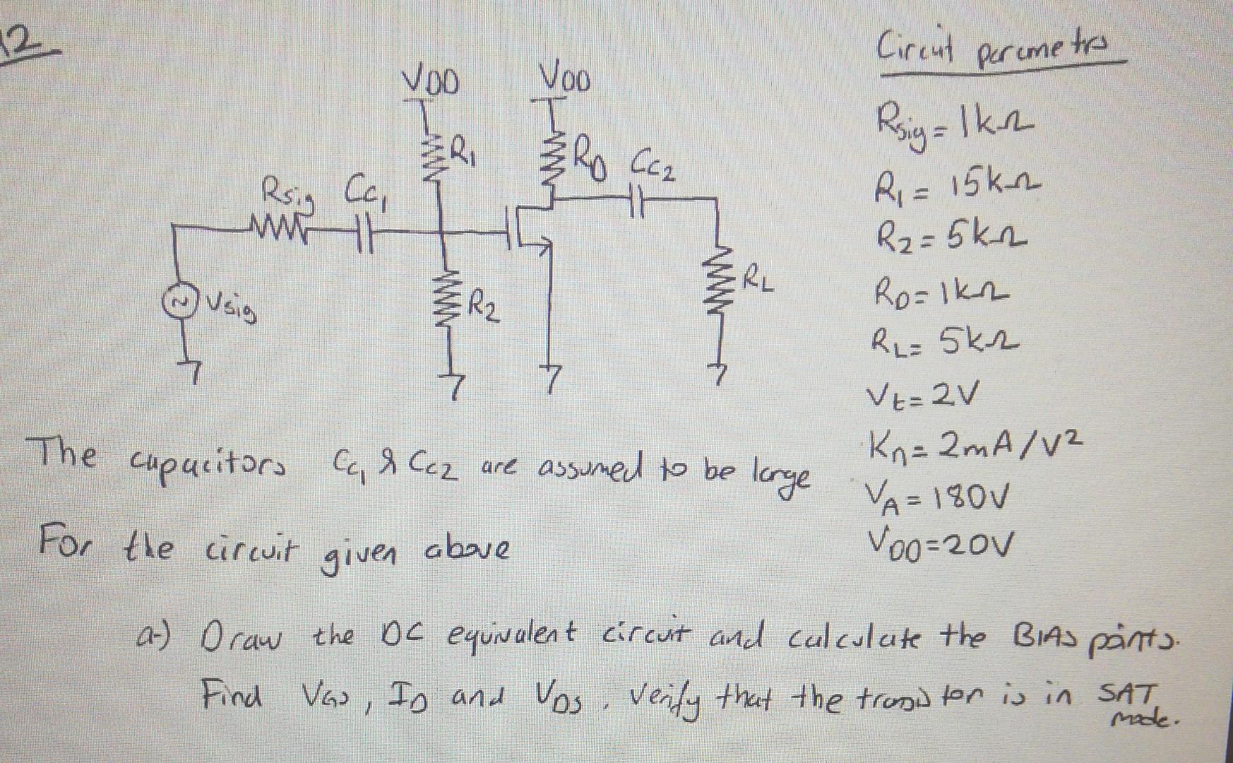 Solved Circut percmetrs Rsig | Chegg.com