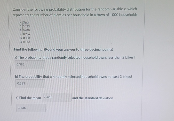 Solved Consider the following probability distribution for | Chegg.com