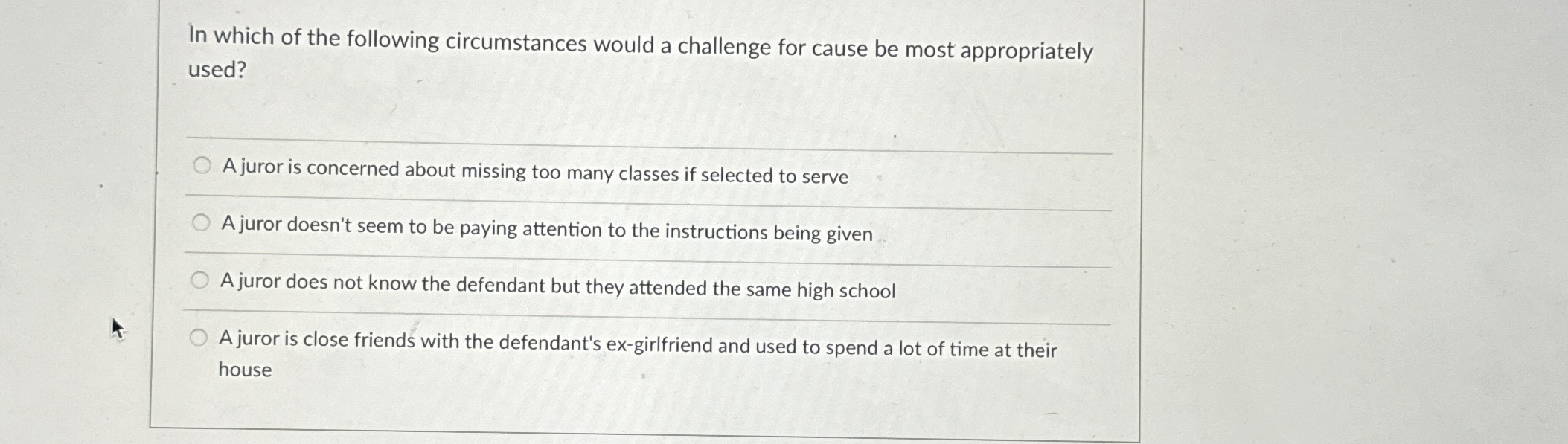 Solved In which of the following circumstances would a | Chegg.com