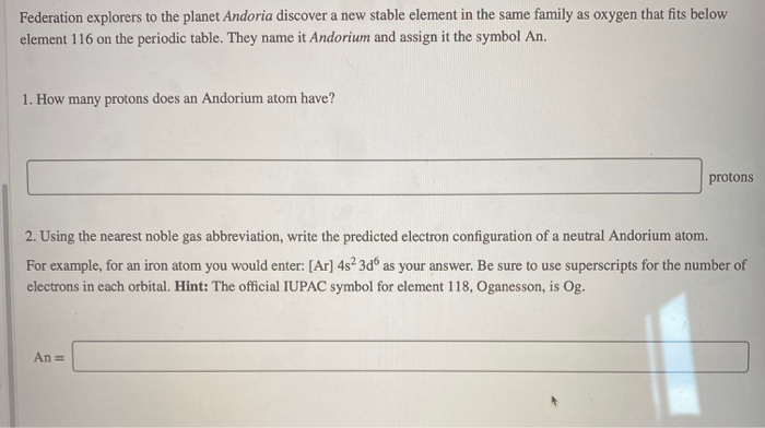 Solved Federation explorers to the planet Andoria discover a | Chegg.com