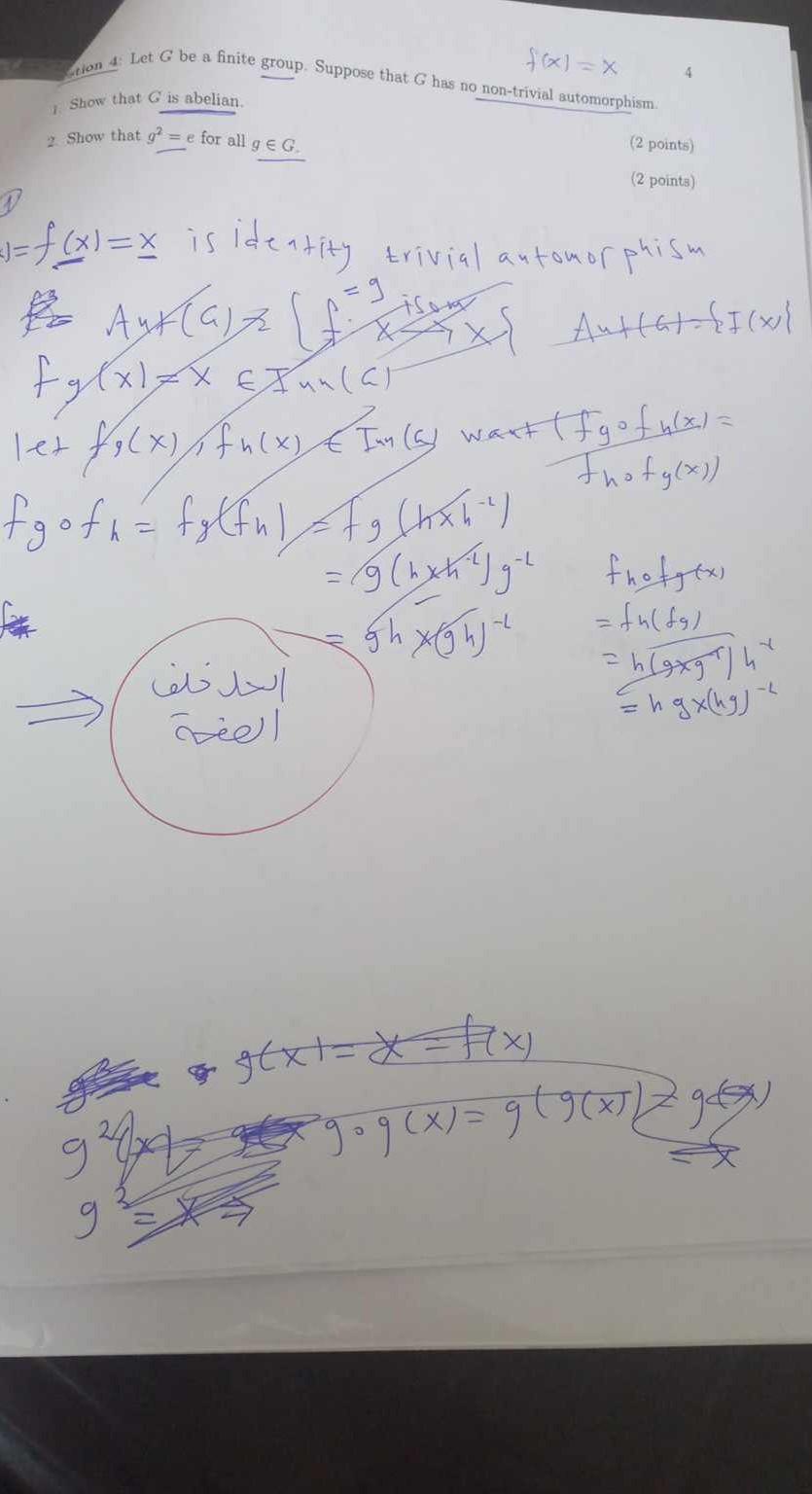Solved f(x)=x Gion 4: Let G be a finite group. Suppose that | Chegg.com