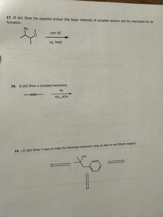 Solved 17. (8 pts) Show the expected product (the larger | Chegg.com