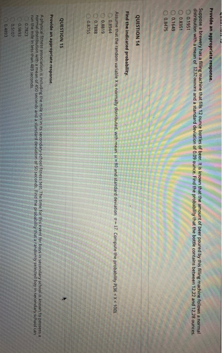 Solved Provide An Appropriate Response Suppose A Brewery