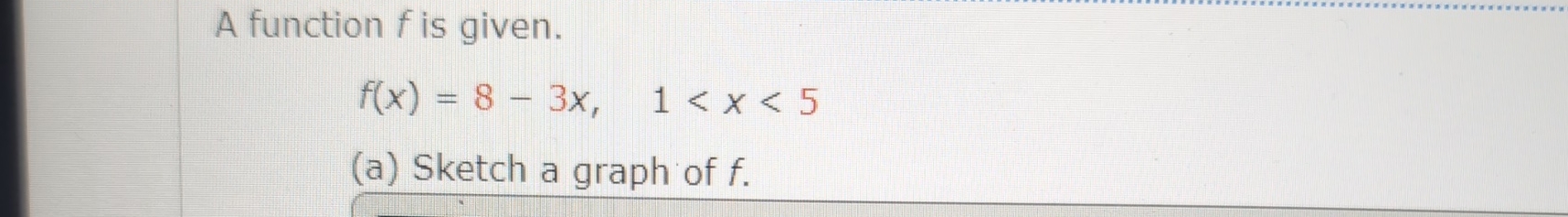 Solved A function f ﻿is given.ff(x)=8-3x,1(a) ﻿Sketch a | Chegg.com
