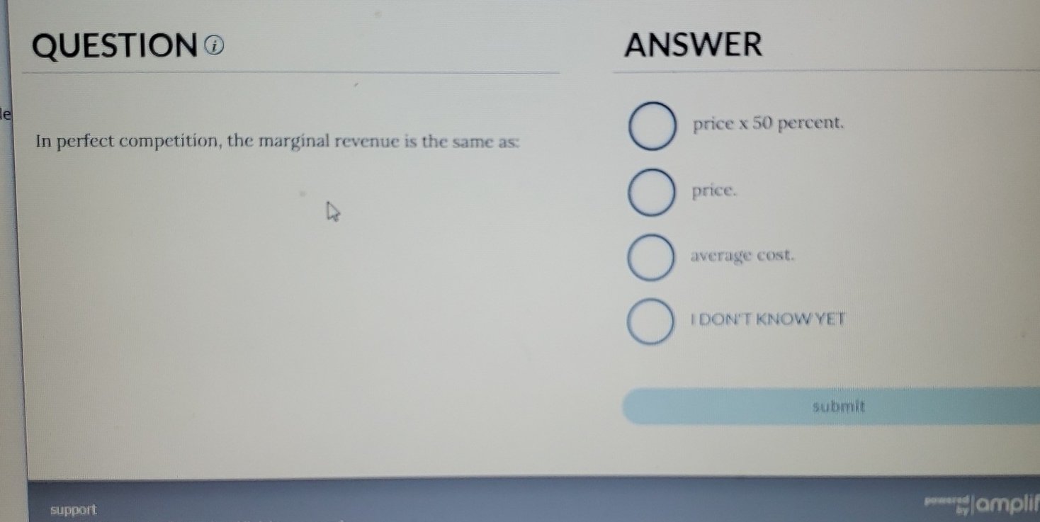 Solved QUESTION (i)ANSWERIn perfect competition, the | Chegg.com