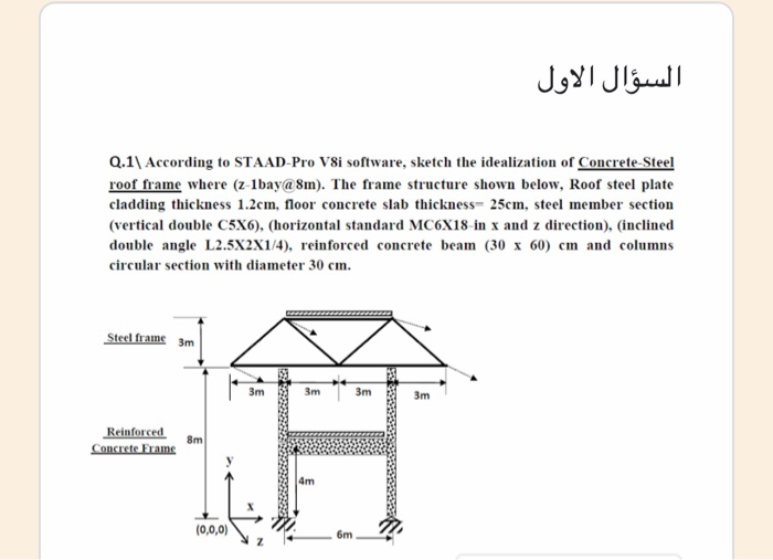 السؤال الاول Q.11 According to STAAD-Pro V8i | Chegg.com