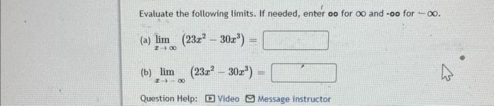 Solved Determine the following limits. Enter DNE if a limit | Chegg.com