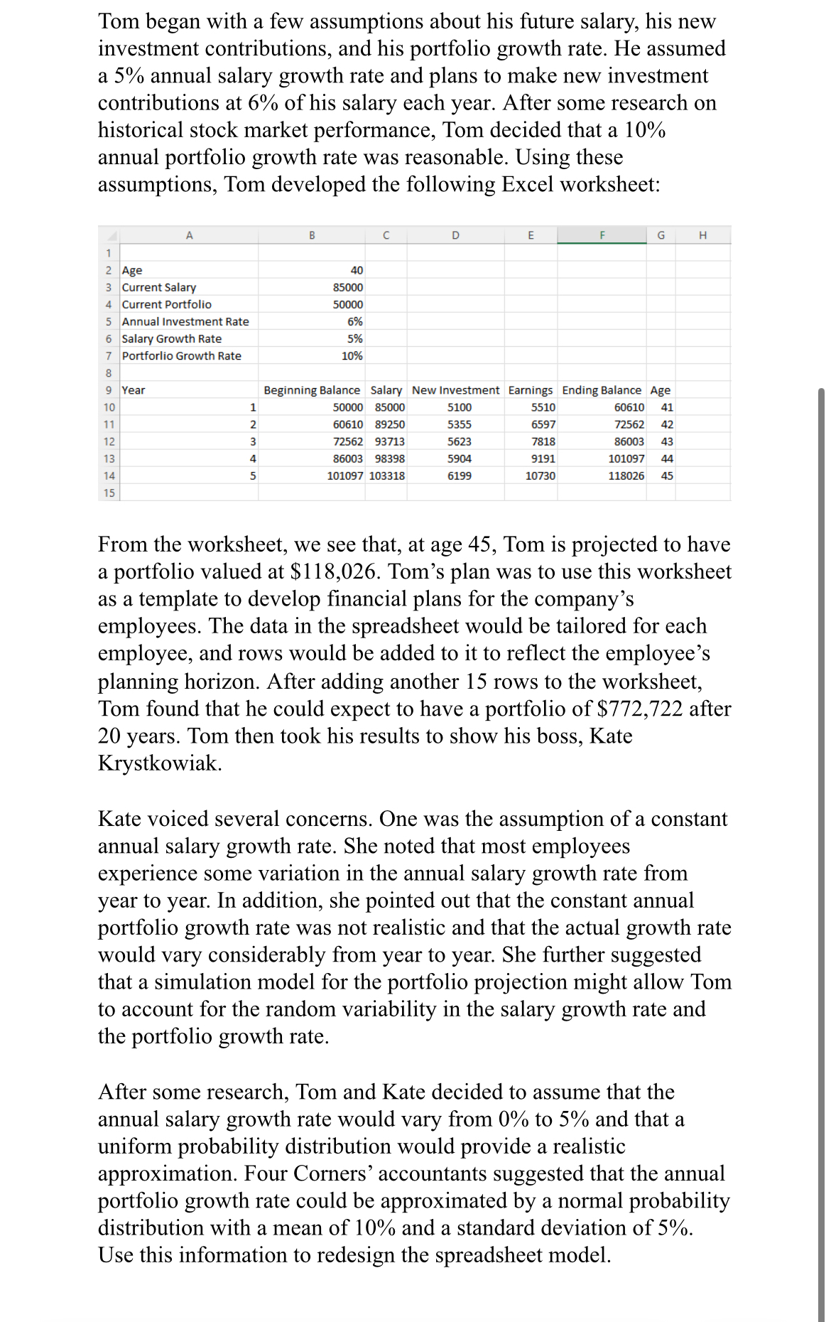 Solved Spreadsheet Simulation Case StudyReview the following | Chegg.com