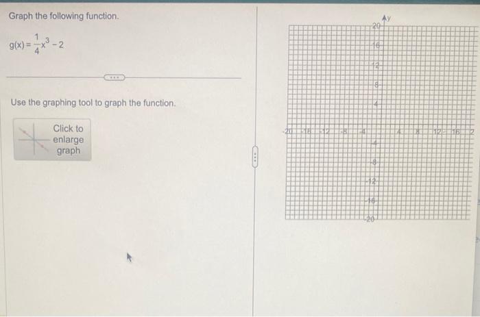 Solved Graph the following function. g(x)=41x3−2 Use the | Chegg.com