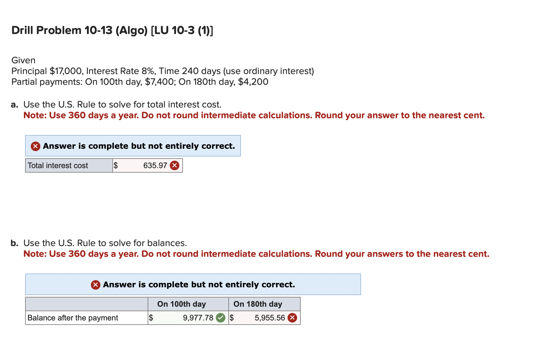 Drill Problem 10-13 (Algo) [LU 10-3 (1)] ﻿Given | Chegg.com